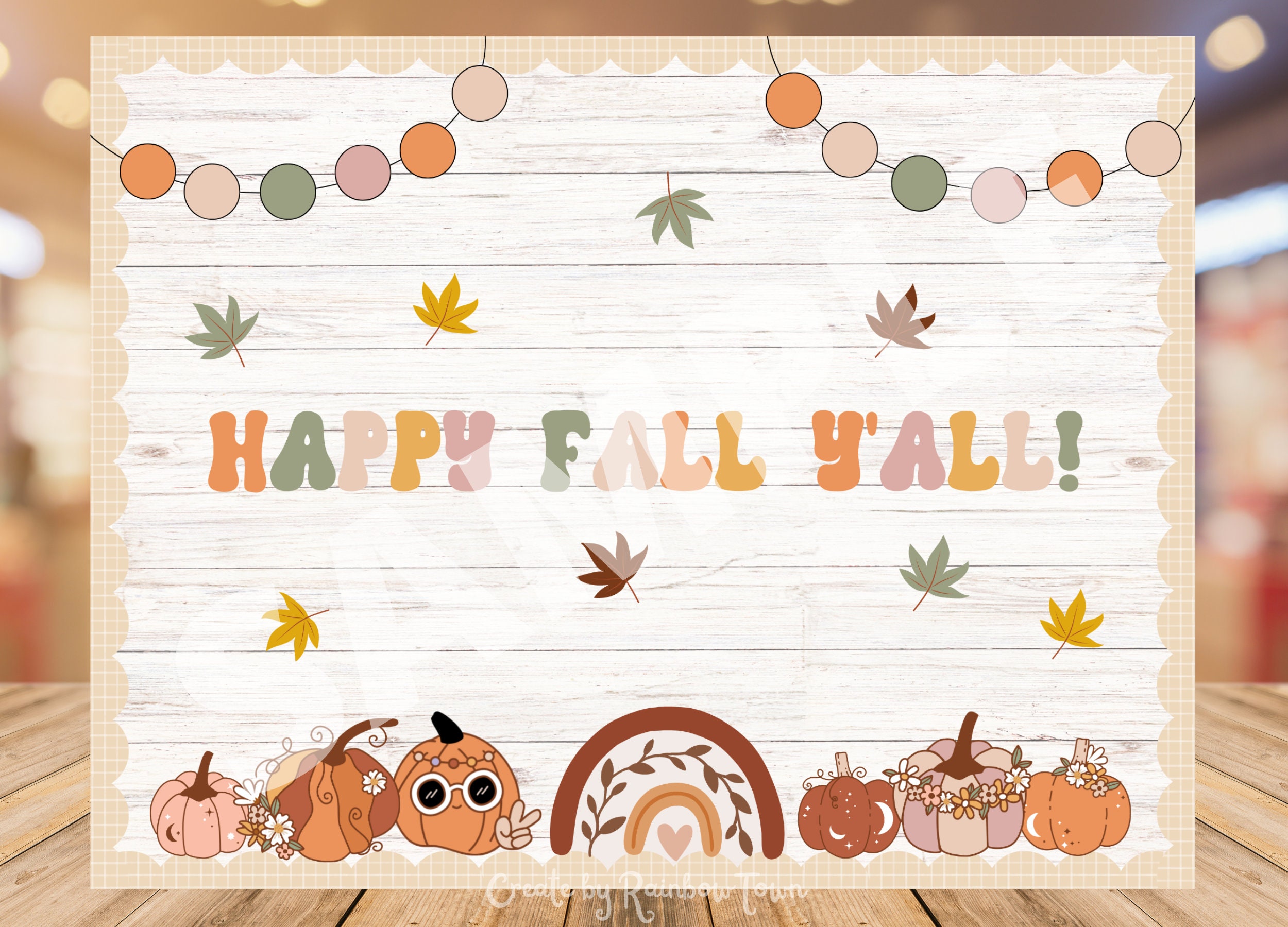 BOHO Fall Bulletin Board Classroom Door Decor Printable - Etsy