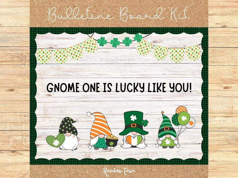 St. Patrick's Day Gnome Bulletin Board Kit Classroom Door Decor - Etsy