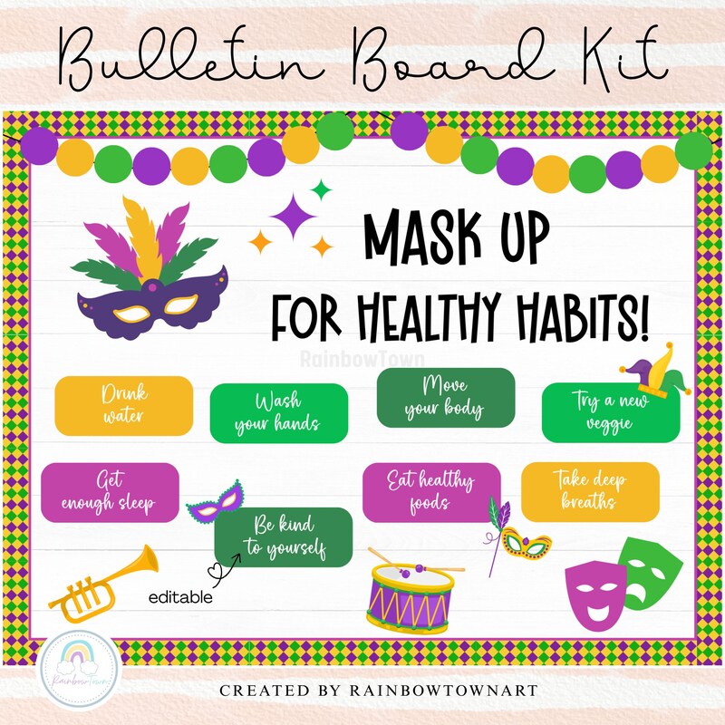 Mardi Gras Bulletin Board - Etsy