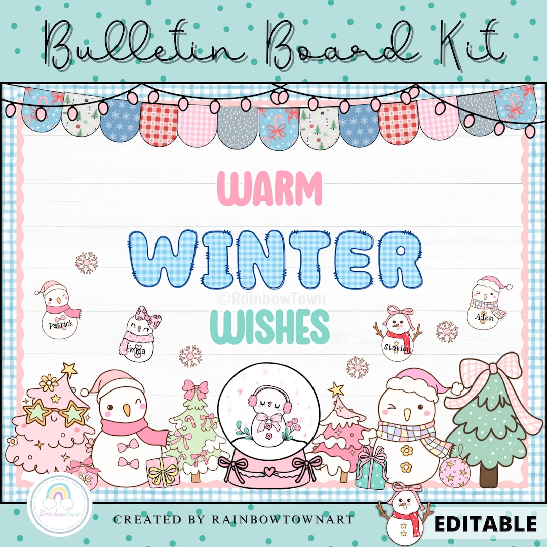 Winter Bulletin Board Kit Holiday Classroom Decor Printable & Editable ...
