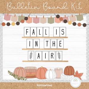 Modern Fall Bulletin Board Kit Autumn Classroom Decorations Printable ...