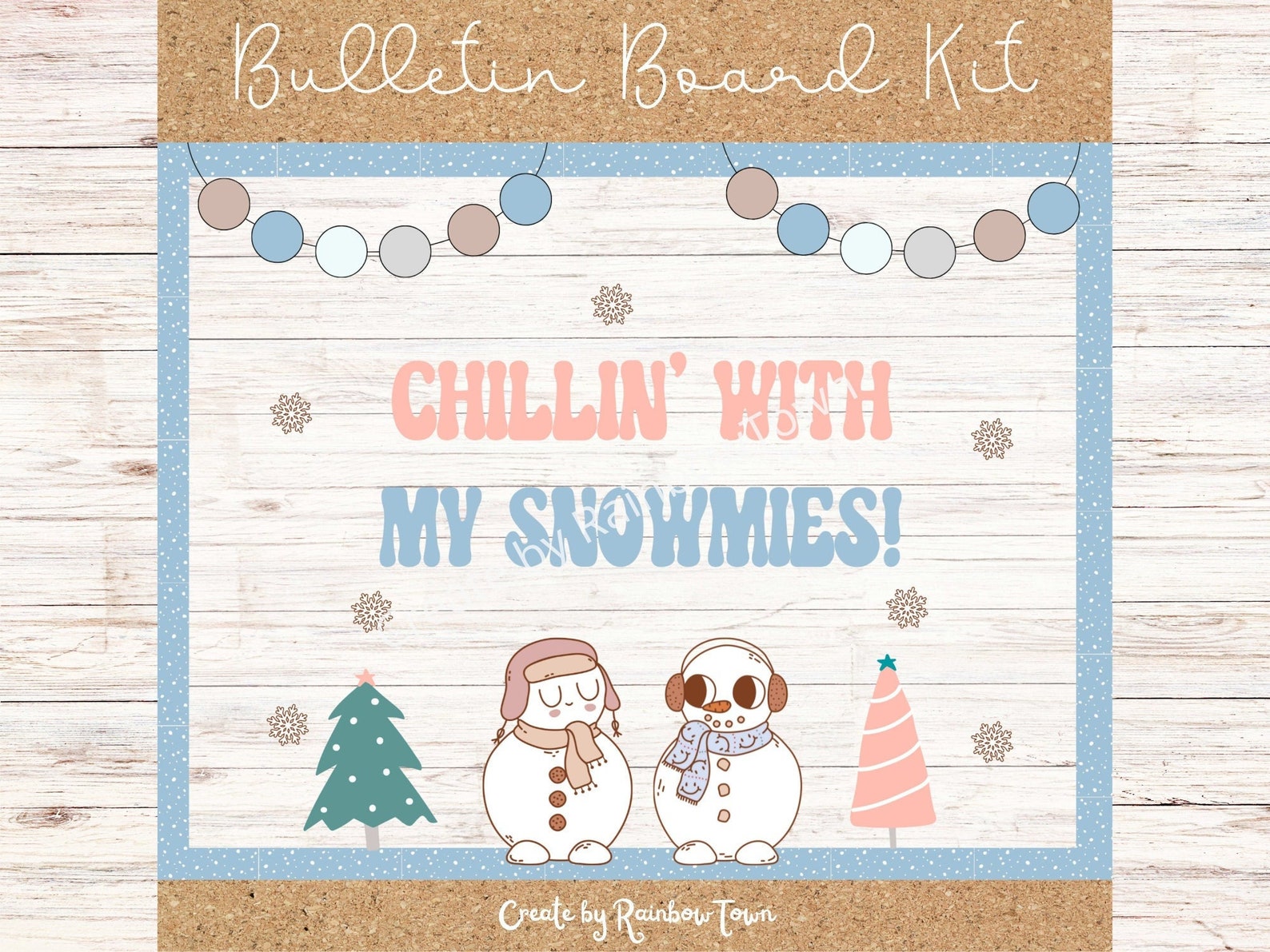 Winter Bulletin Board Groovy Snowman Classroom Decor Printable - Etsy