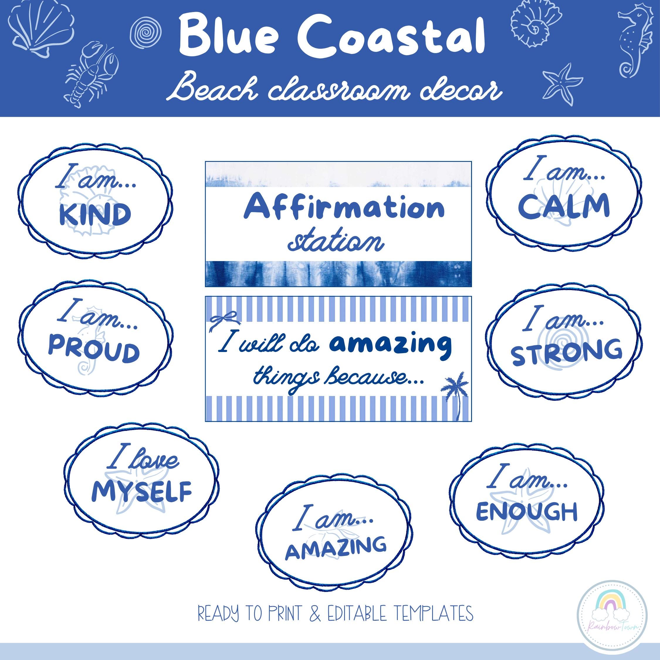Blue Coastal Classroom Decor Bundle Beach Theme Printable Kit - Etsy