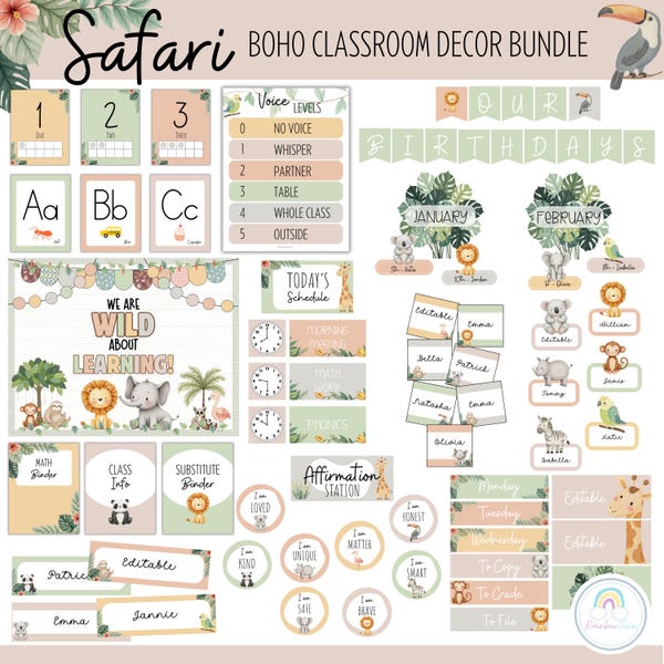 Safari Classroom - Etsy