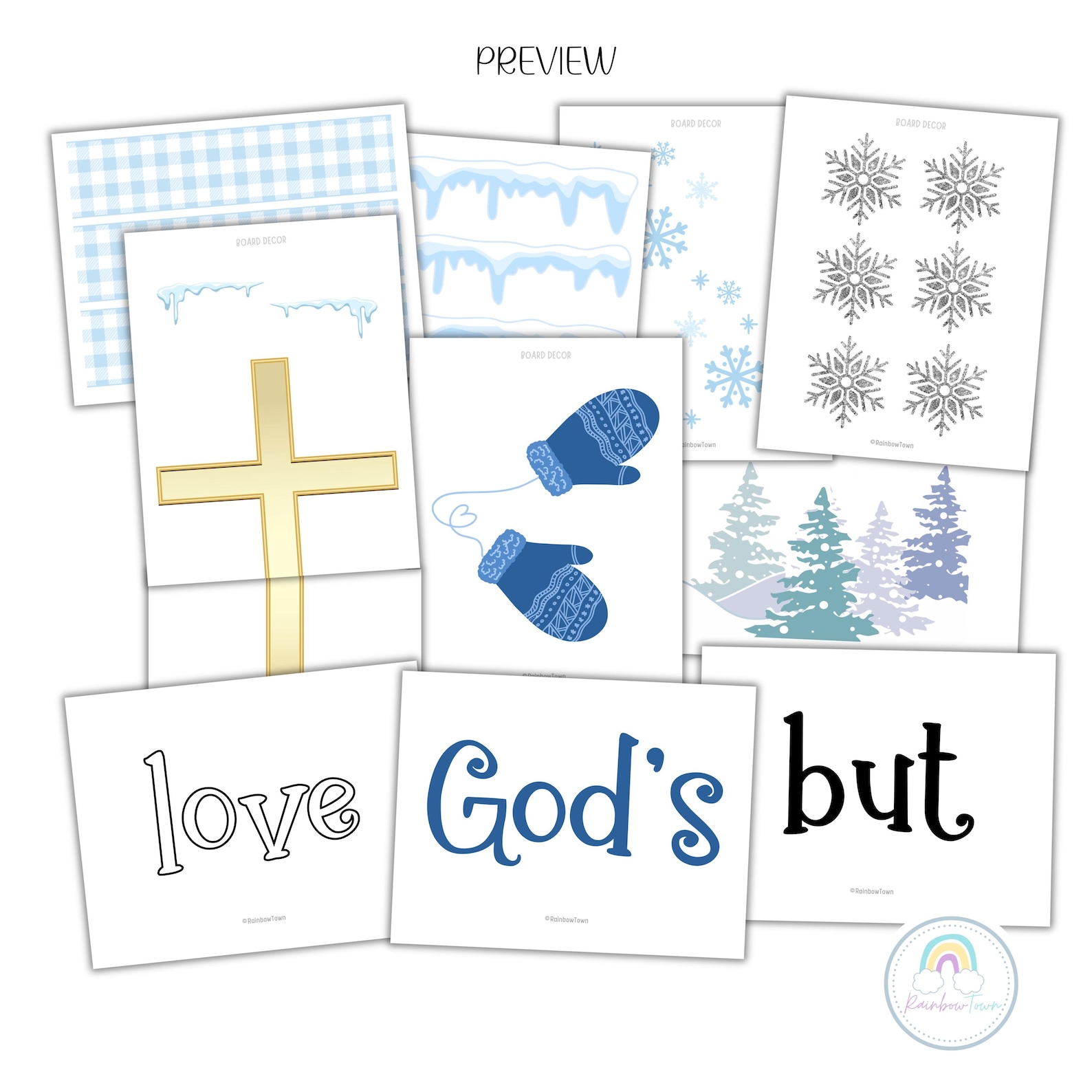 Winter Bulletin Board Kit Christian Bible Verses Classroom Decor ...