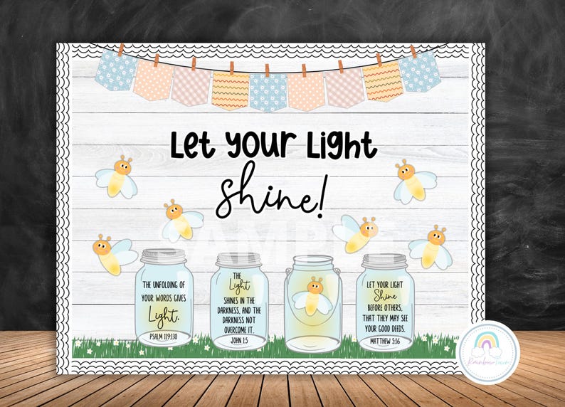 New Years Bulletin Board Kit Let Your Light Shin Christian Classroom ...