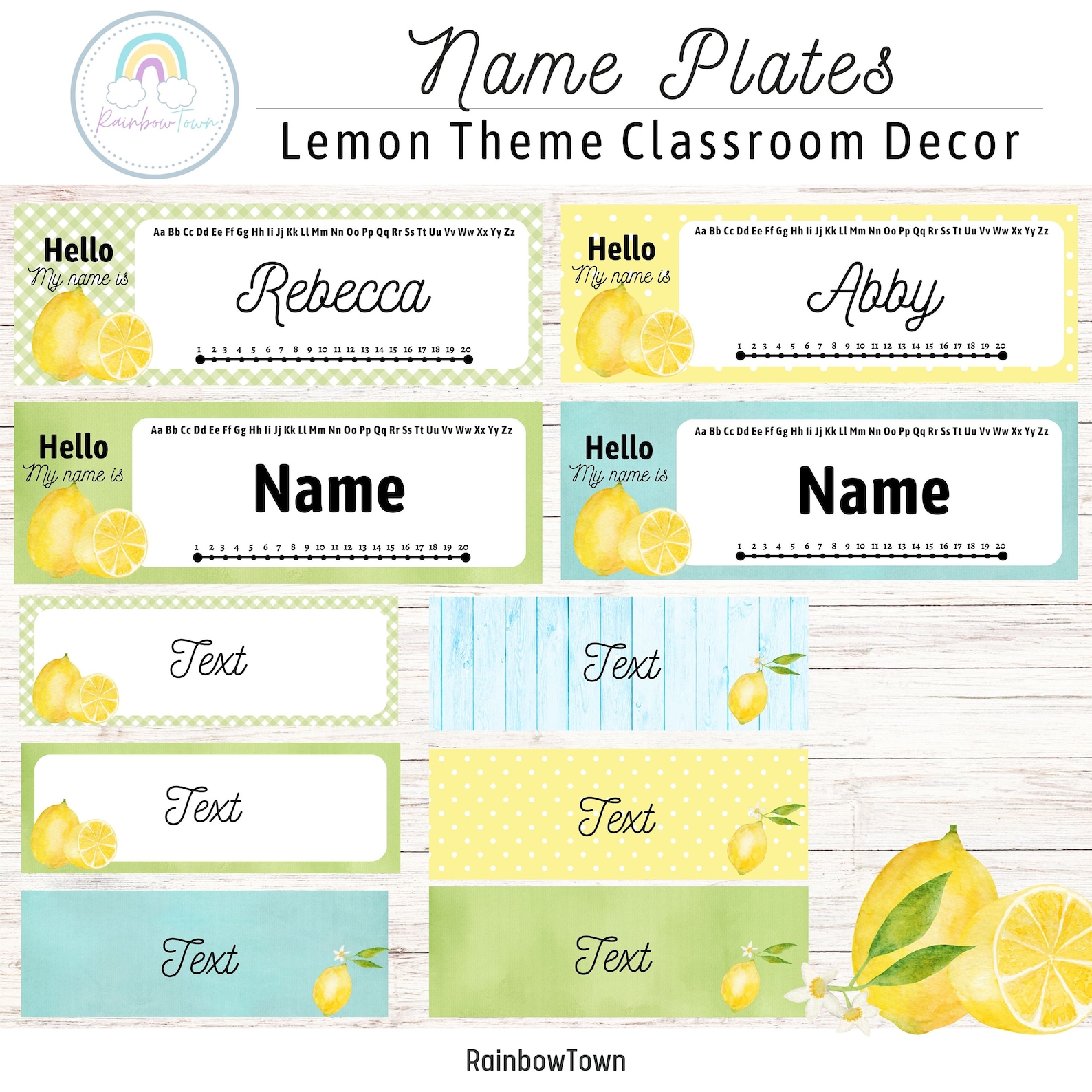 Lemon Classroom Decor Bundle Modern Farmhouse Theme Printable ...