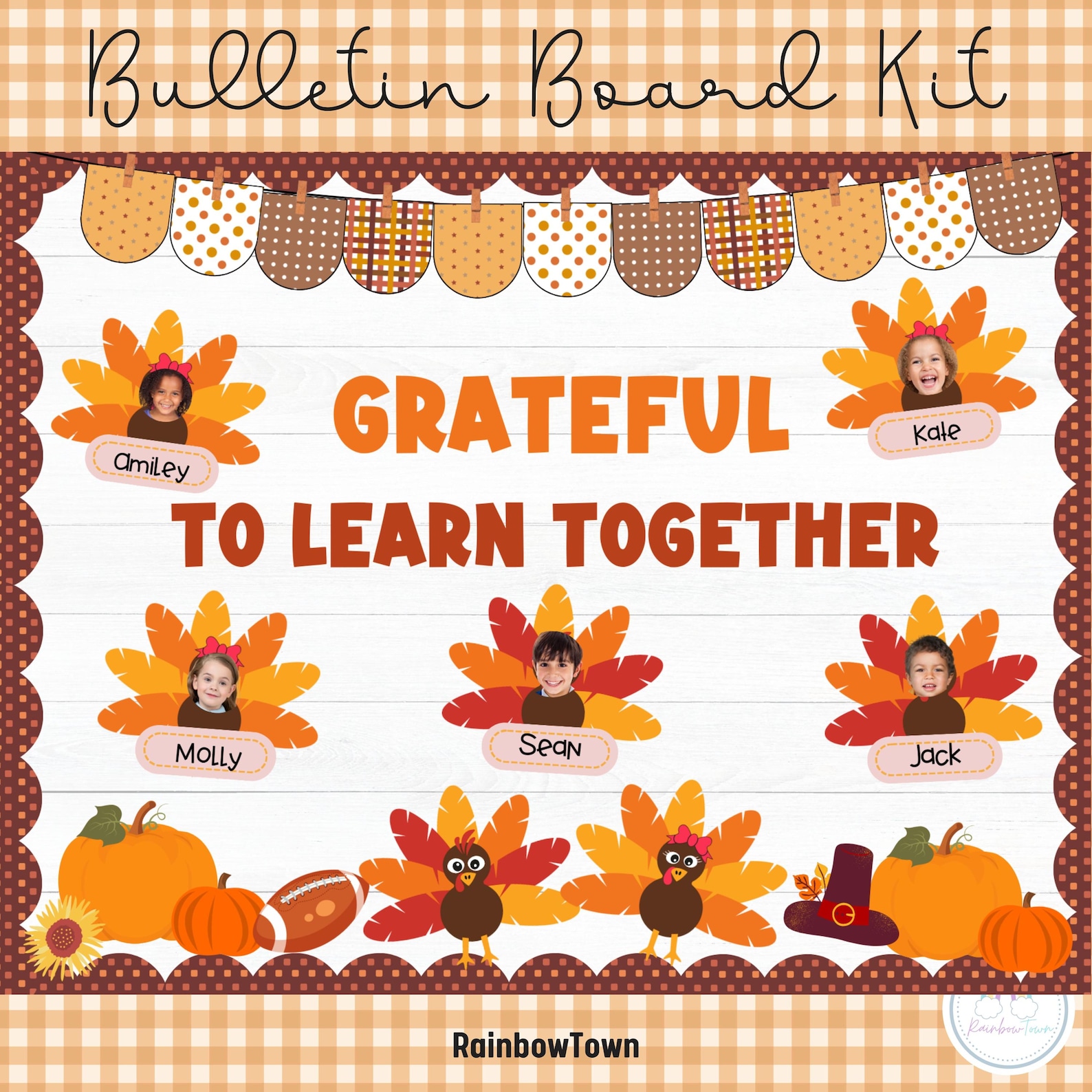 Thanksgiving Bulletin Board Kit Turkey Autumn Classroom Door ...