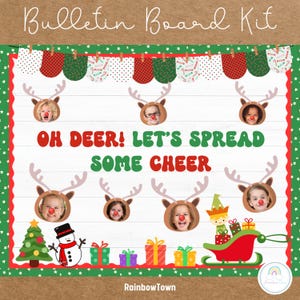 Christmas Bulletin Board Reindeer Classroom Decor December Bulletin ...