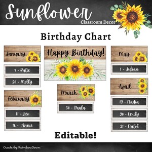 Sunflower Farmhouse Classroom Decor BUNDLE Editable - Etsy