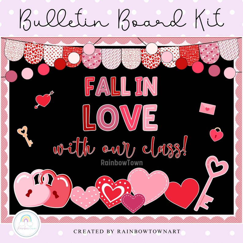Valentines Day Bulletin Board Kit Kindness Heart Classroom Decor ...