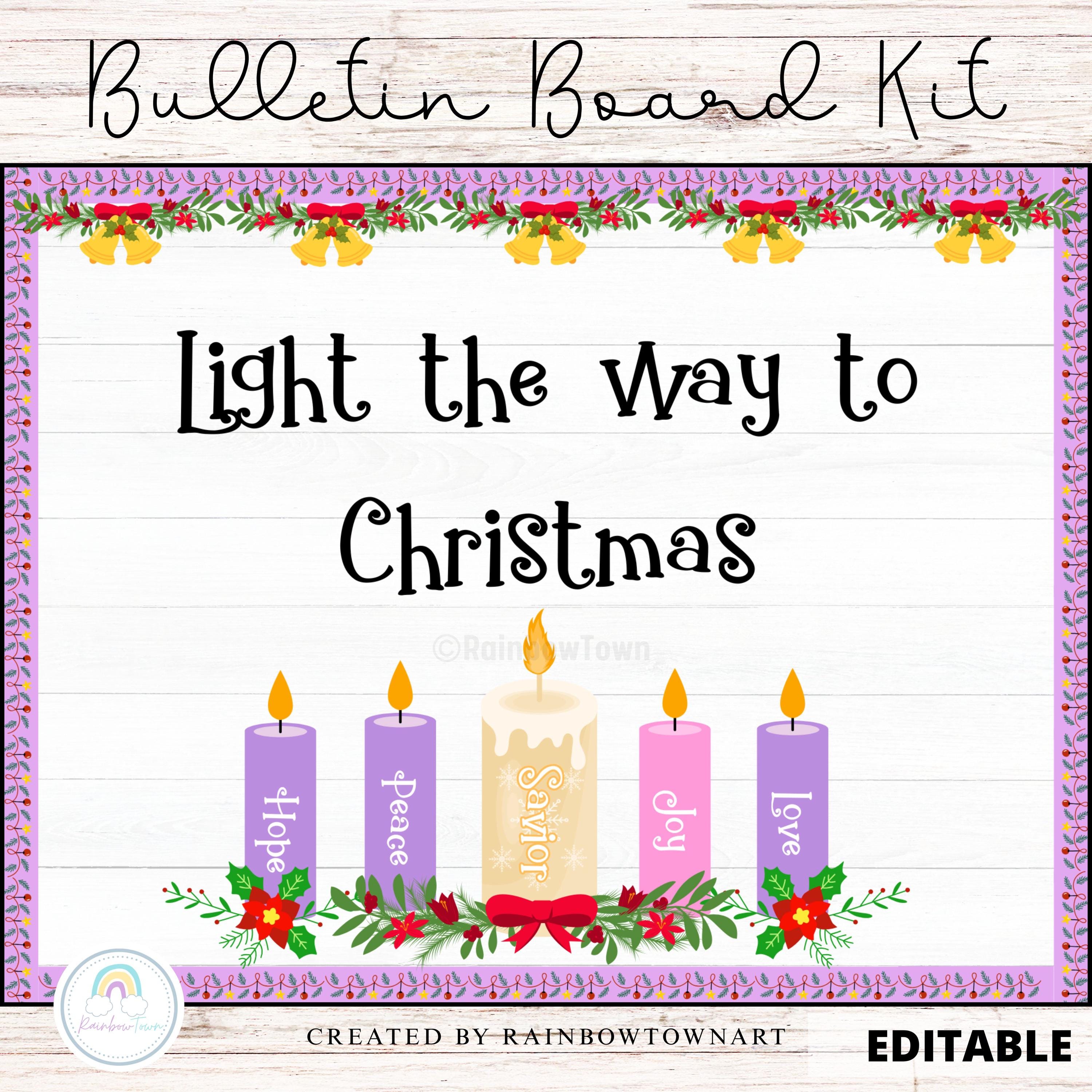 Christmas Bulletin Board Kit Christian Advent Classroom Decorations ...