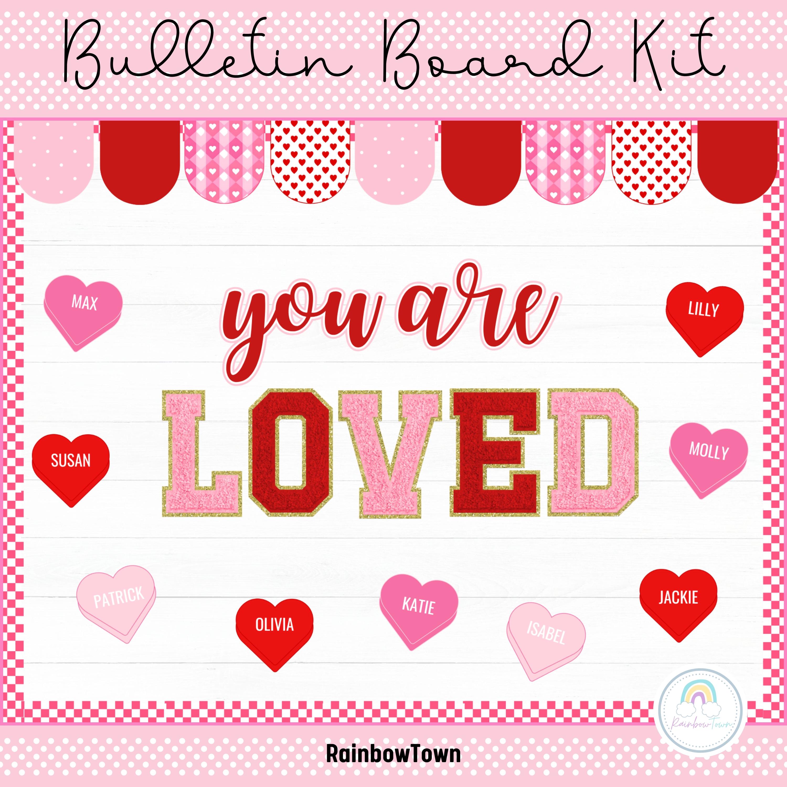 Valentine's Day Bulletin Board Kit Conversation Heart Candy Classroom ...