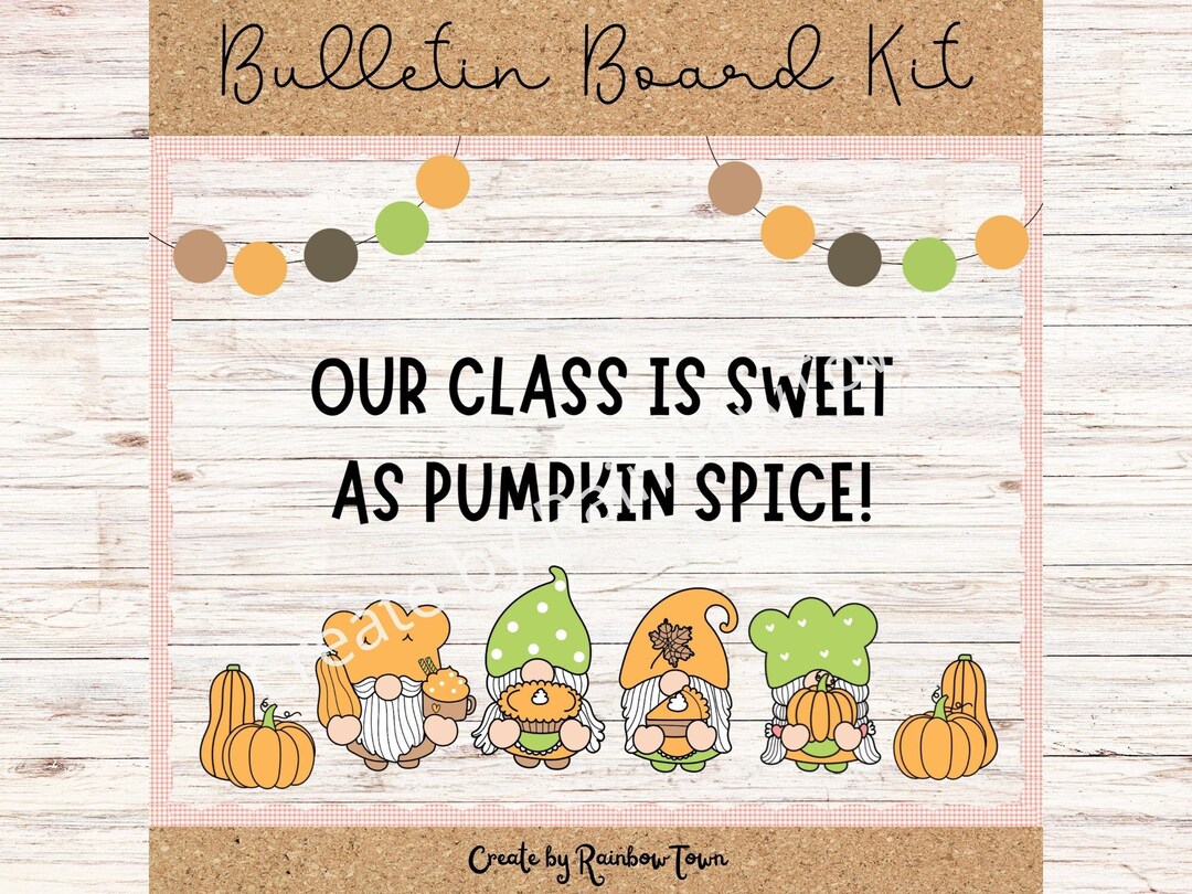 Fall Bulletin Board Kit Pumpkin Spice Classroom Decor - Etsy