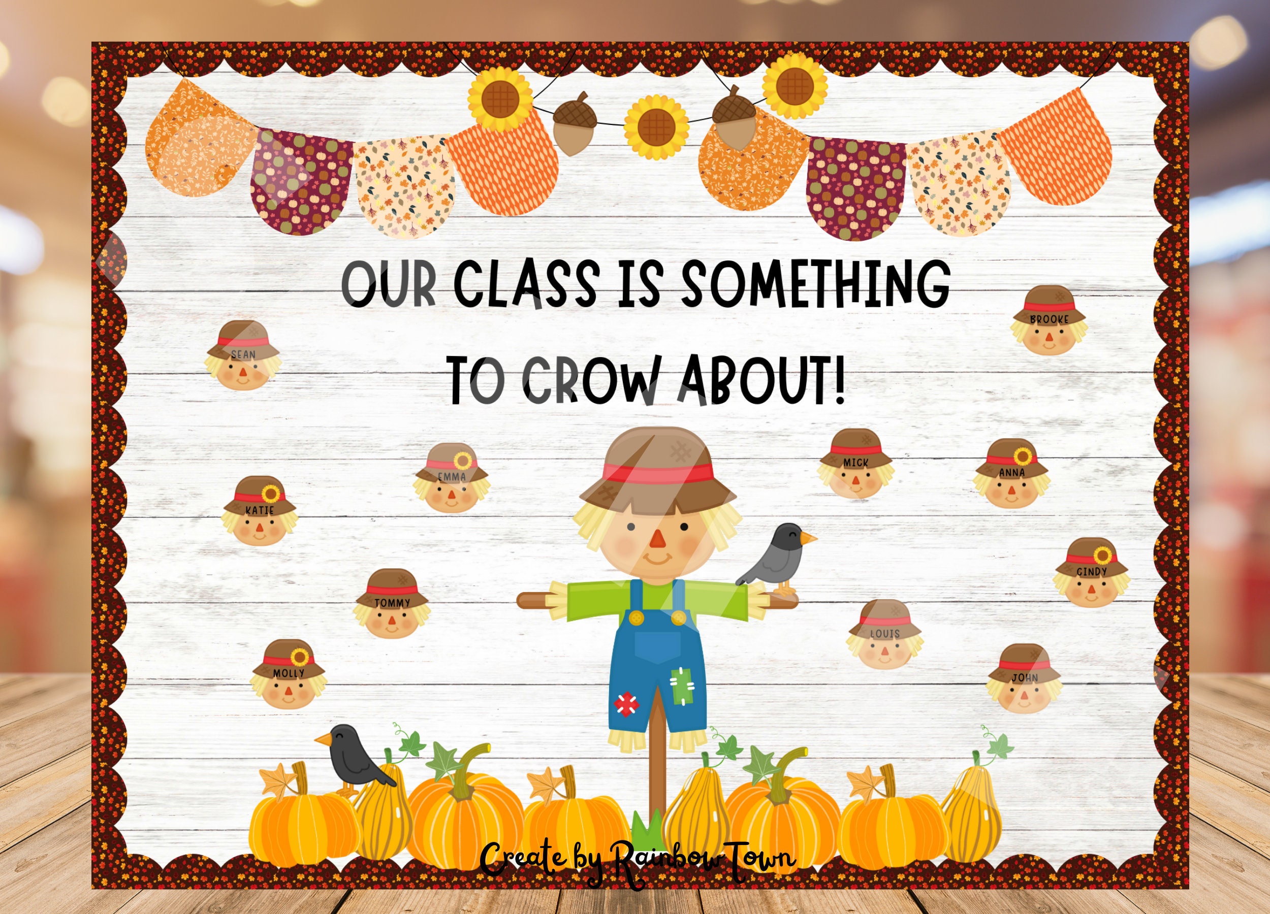 Fall Bulletin Board Kit Scarecrow Pumpkin Patch Classroom - Etsy
