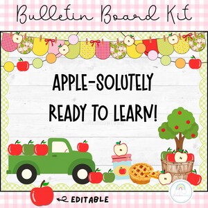 Back to School Bulletin Board Apple Theme Classroom Decor Editable - Etsy