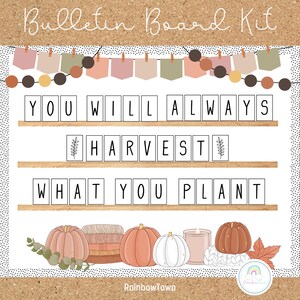 Modern Fall Bulletin Board Kit Autumn Classroom Decorations Printable ...