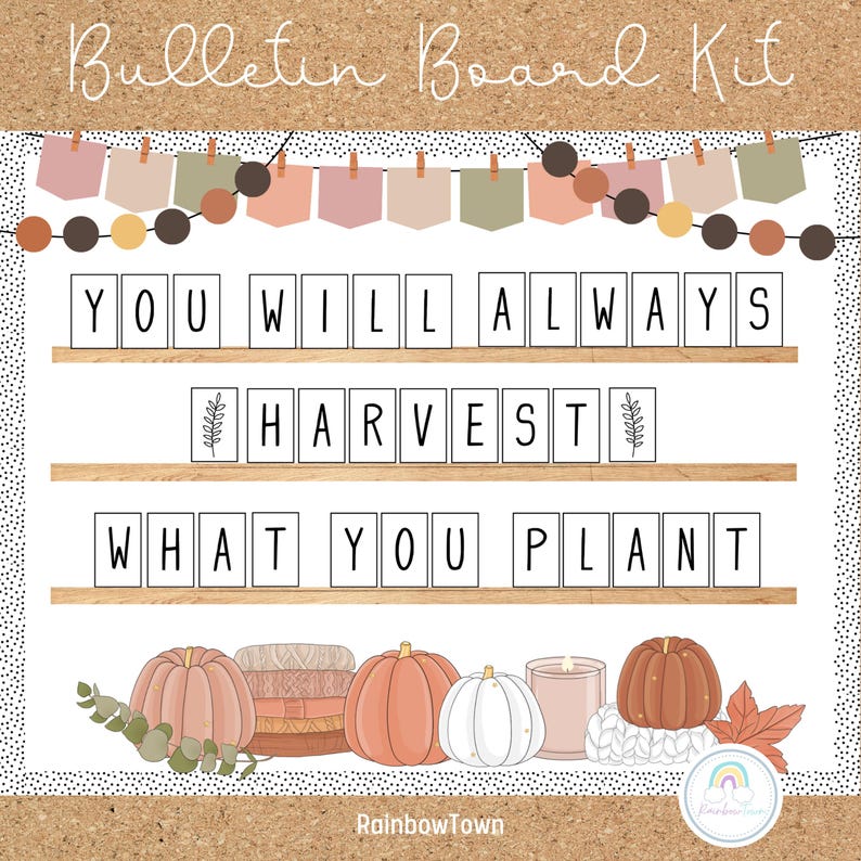 Modern Fall Bulletin Board Kit Autumn Classroom Decorations Printable ...