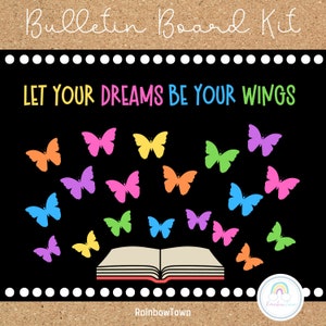 Reading Gives You Wings Bulletin Board Kit: Butterflies Library Decor ...