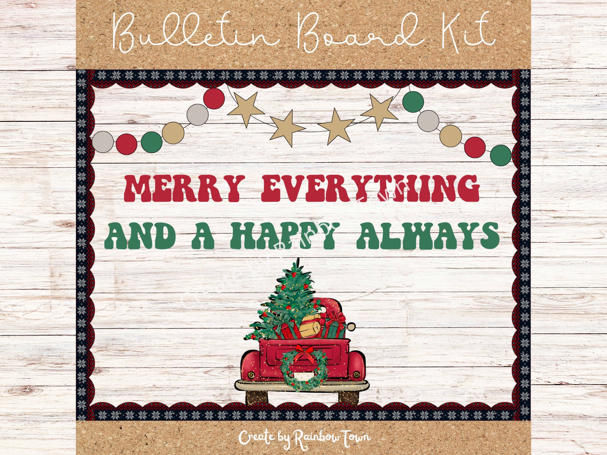 Christmas Bulletin Board Kit Holly Jolly Christmas Truck Classroom ...