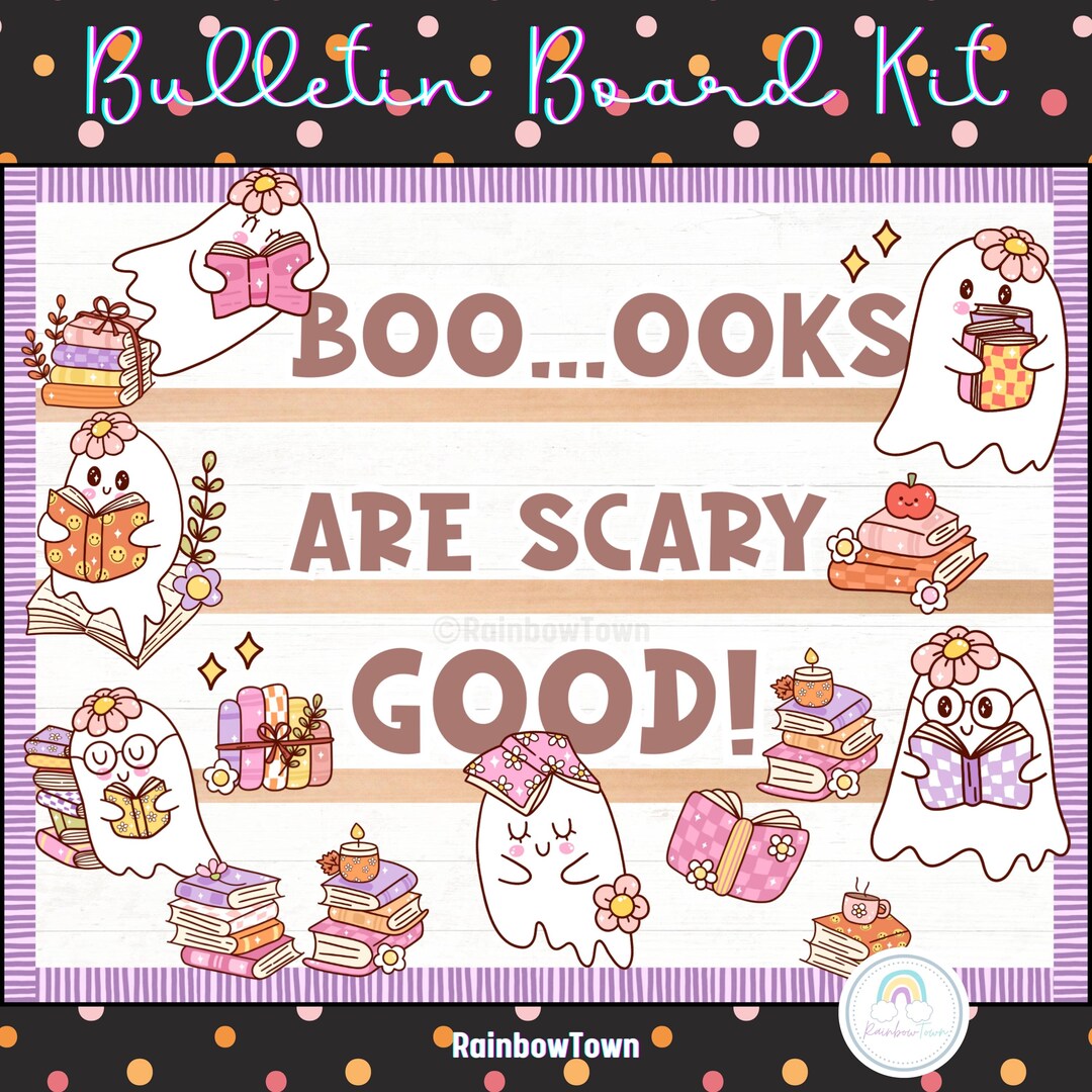 Halloween Bulletin Board Kit Groovy Ghost Reading Classroom Decor ...