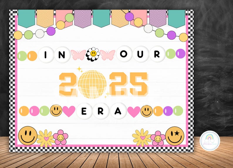 2025 New Year Bulletin Board Kit: Groovy Classroom Decor (PDF & JPG) - Etsy