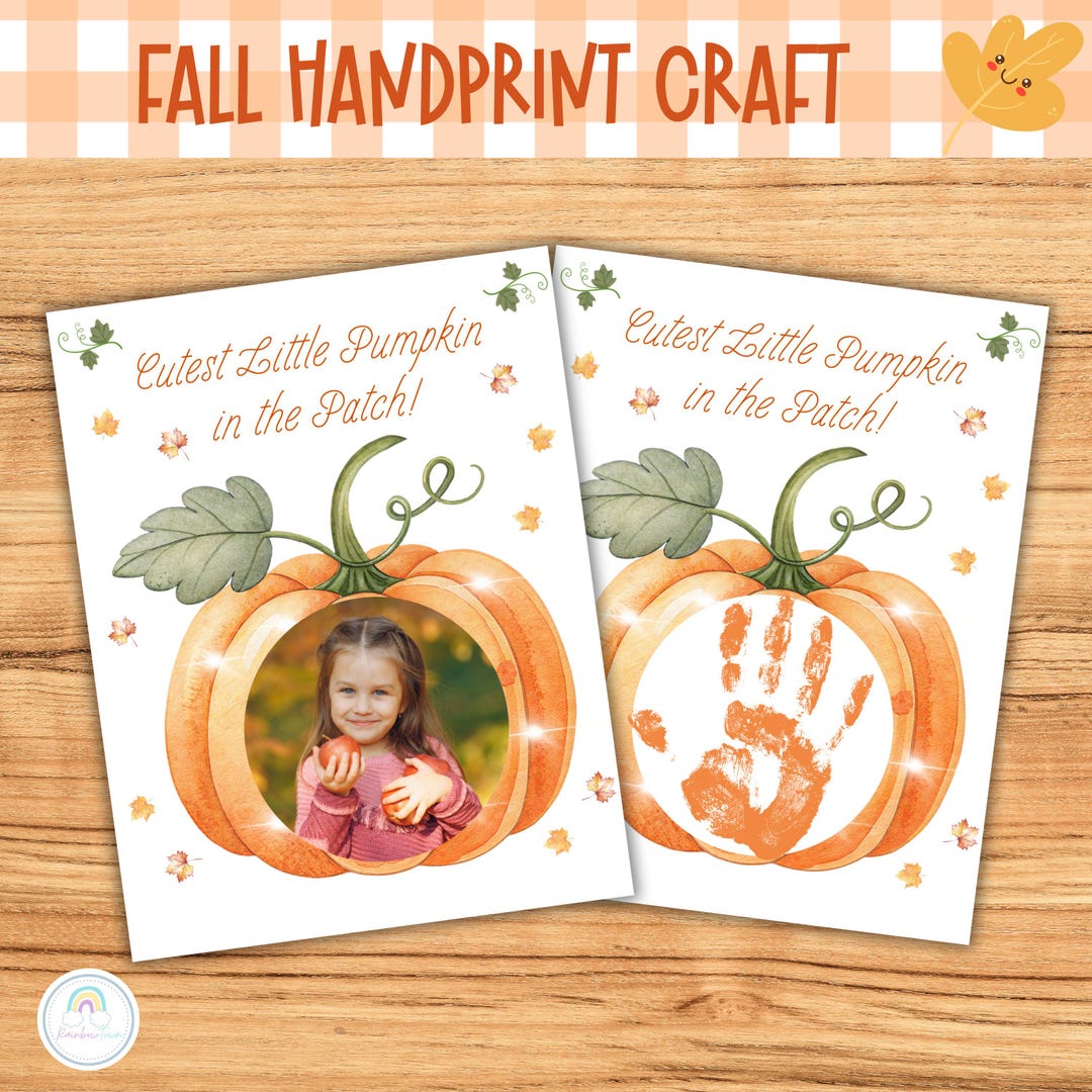 Fall Handprint Craft for Kids Pumpkin Template Art Activity Printable ...