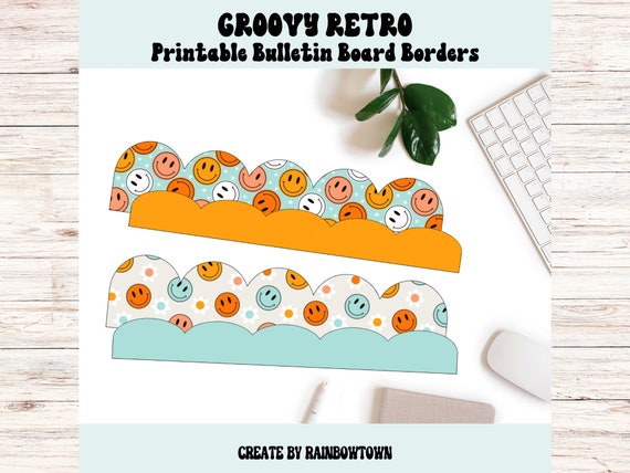 Groovy Bulletin Board Border Printable Groovy Retro Classroom - Etsy
