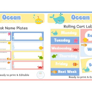 Ocean Pastel Classroom Decor Bundle Under the Sea Theme Decorations ...