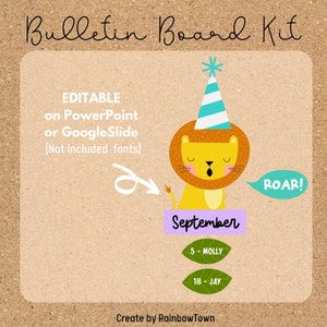 Editable Birthday Display Bulletin Board Kit Door Decor Animals Theme ...