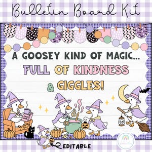 Halloween Bulletin Board Goose Witch Classroom Decor Printable ...