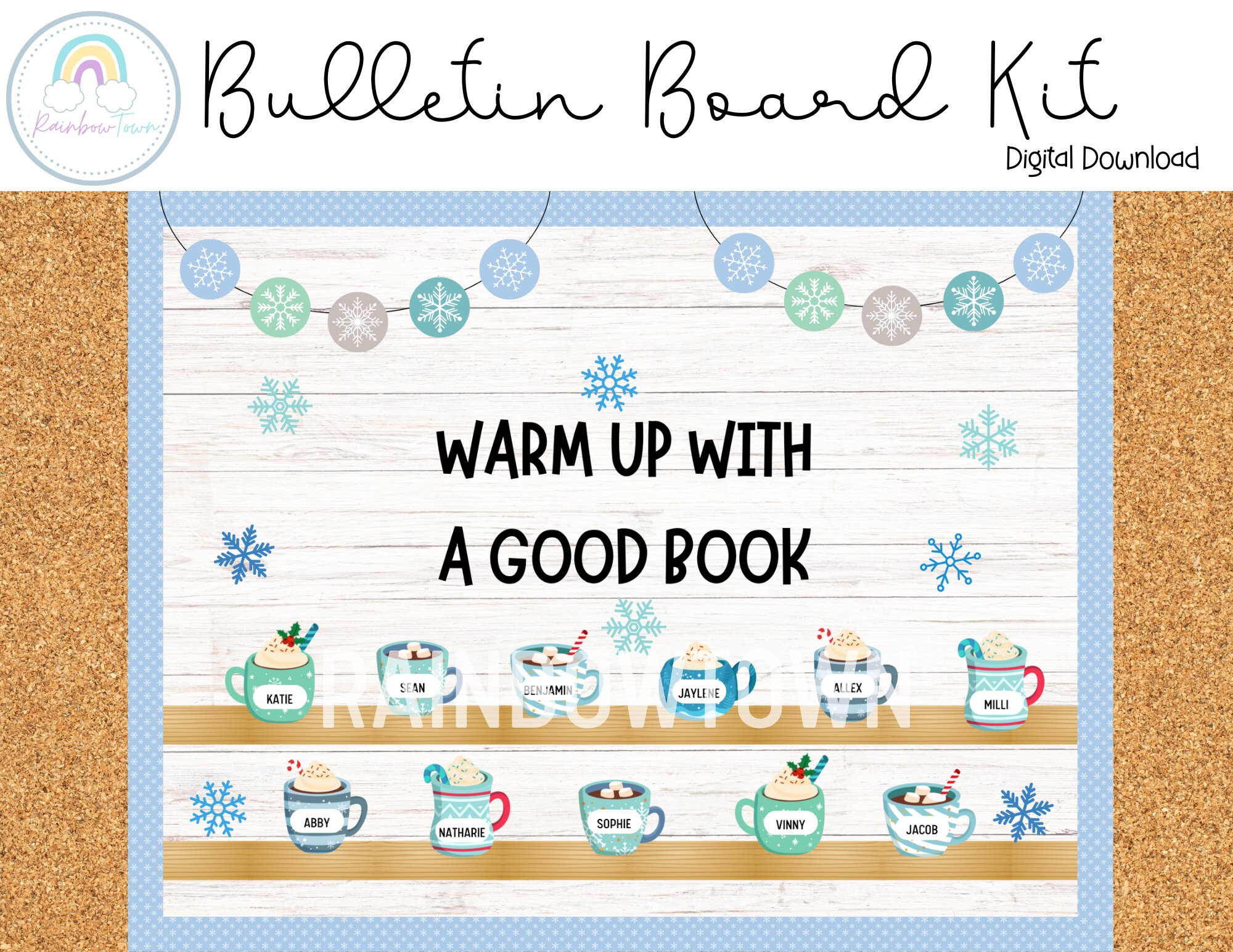 Winter Bulletin Board Kit Kindness Mug Classroom Door Decor Printable ...