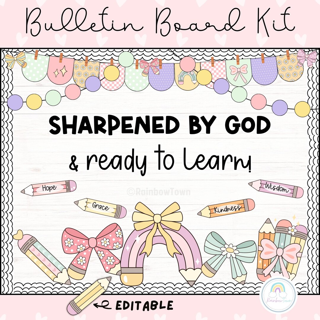 Pencils Back to School Bulletin Board Kit Christian Classroom Decor ...