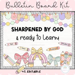 Pencils Back to School Bulletin Board Kit Christian Classroom Decor ...