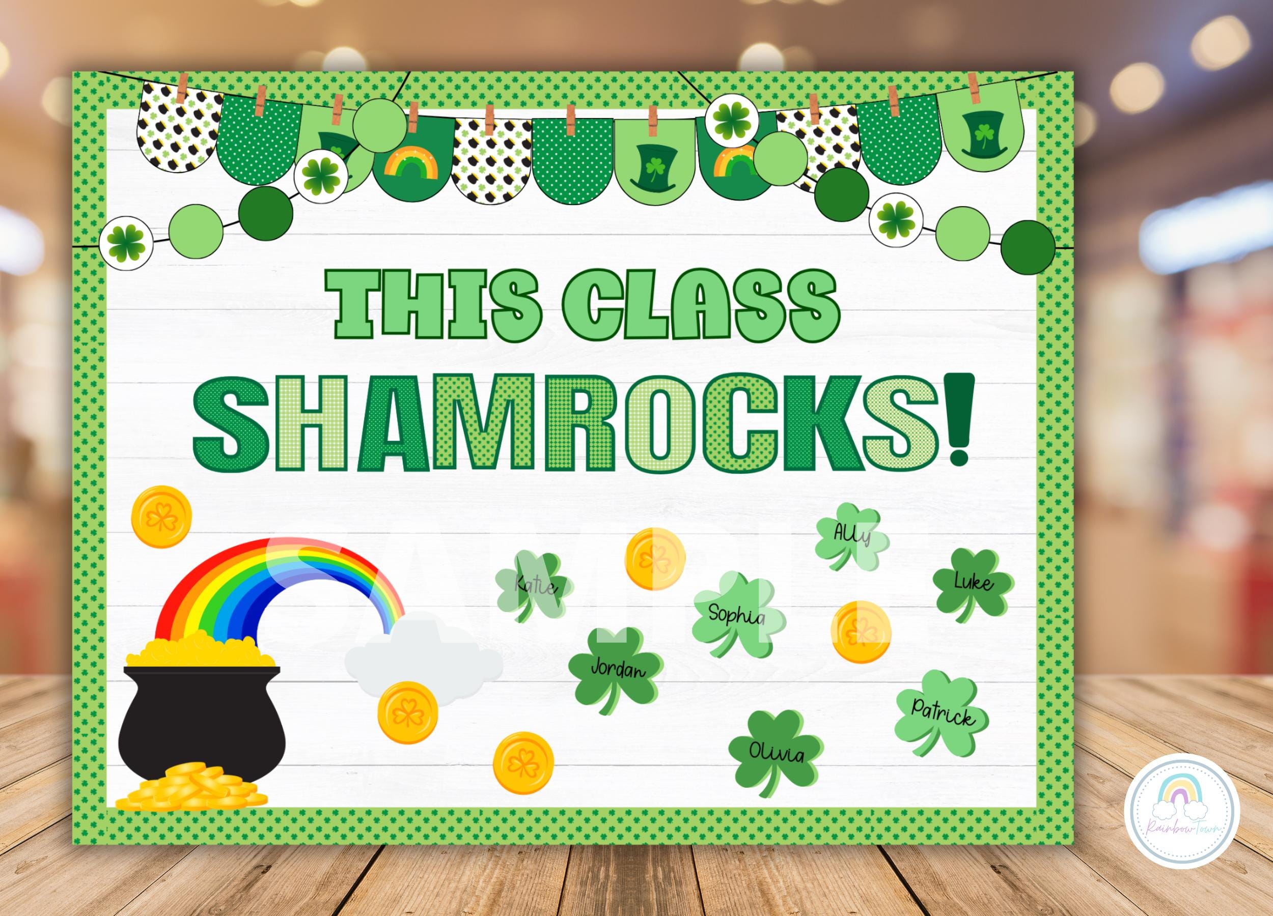 St. Patrick's Day Bulletin Board Door Decor Kit March Classroom Decor ...