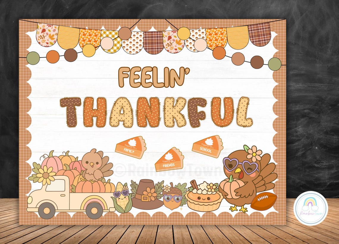 Thanksgiving Bulletin Board Kit Thankful Turkey Classroom Door ...