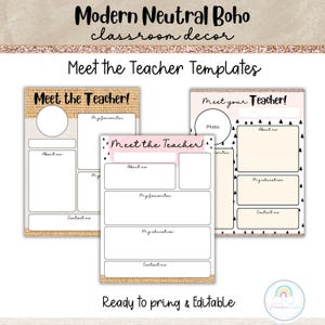 Modern Neutral Boho Classroom Decor Bundle - Etsy