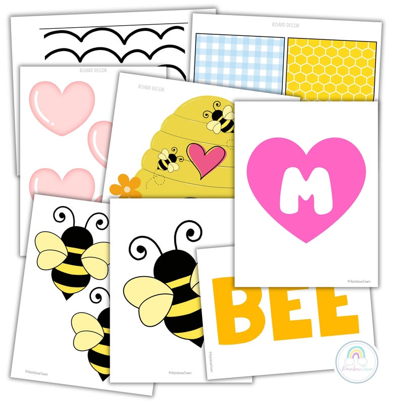 Valentine's Day Bulletin Board Kit Bee Classroom Decor Printable - Etsy