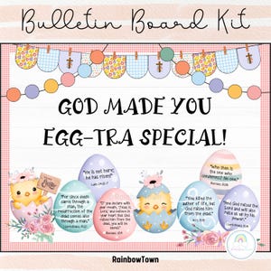 Easter Bulletin Board Kit Bible Verse Christian Classroom Decor ...