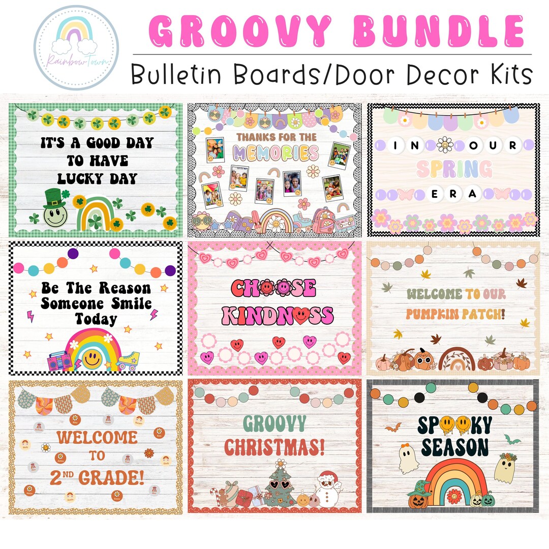 Groovy Bulletin Board Classroom Decor Bundle Back to School Bulletin ...