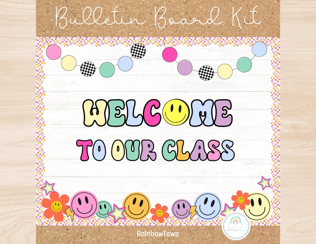 Back to School Bulletin Board Kit Groovy Retro 90s Classroom Decor ...