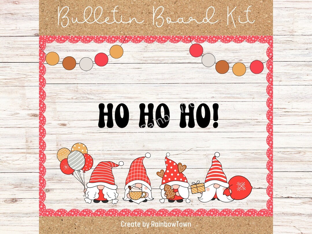 Christmas Bulletin Board Gnome Santa Claus Classroom Decor Printable - Etsy