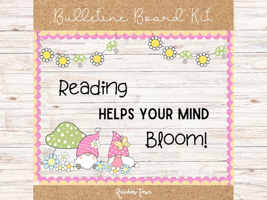 Reading Helps Your Mind Bloom Spring Bulletin Board Kit - Etsy
