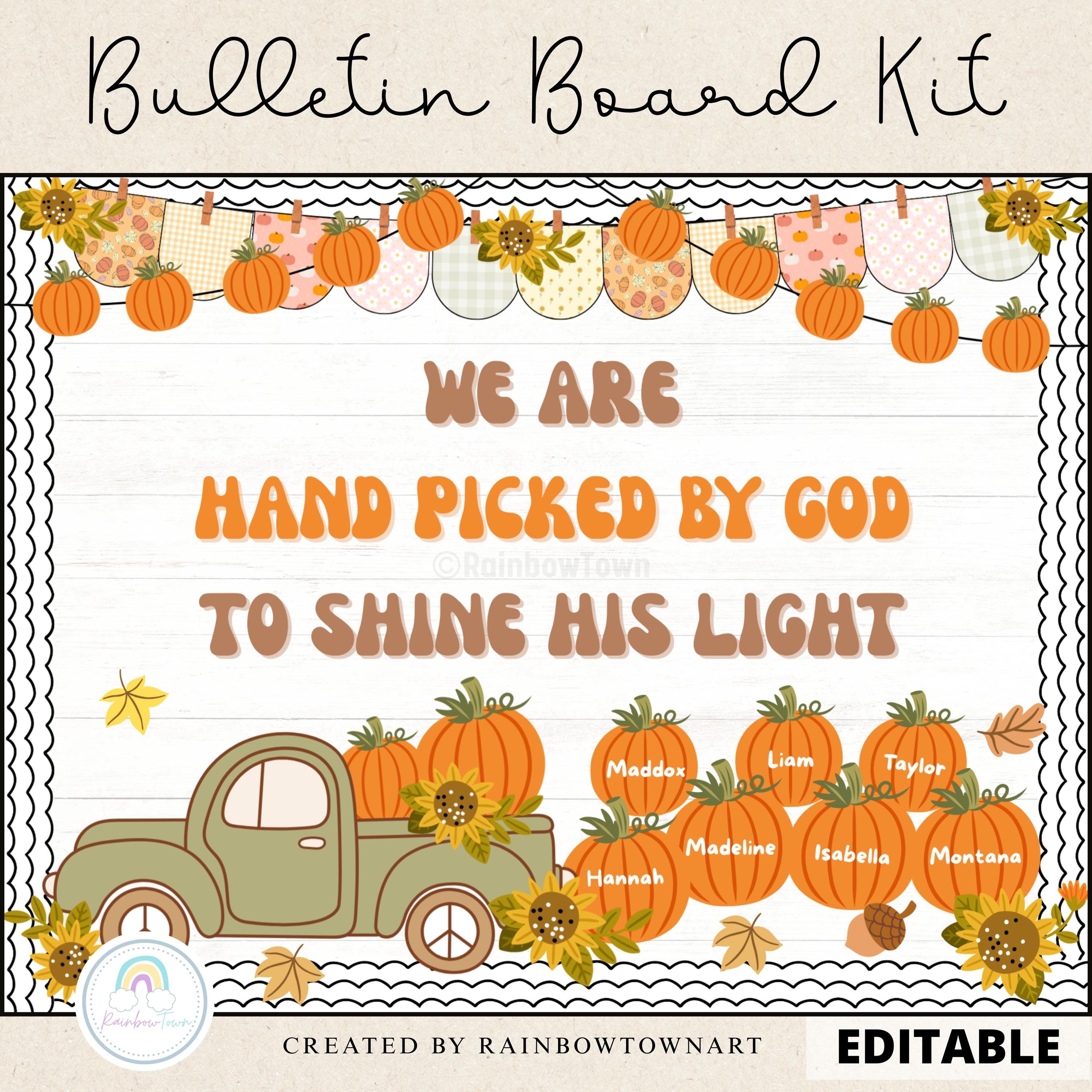 Fall Bulletin Board Kit | Hand-picked by God | Christian Classroom ...