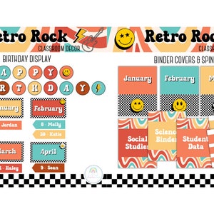 Retro Groovy Classroom Decor Bundle Printable & Editable - Etsy