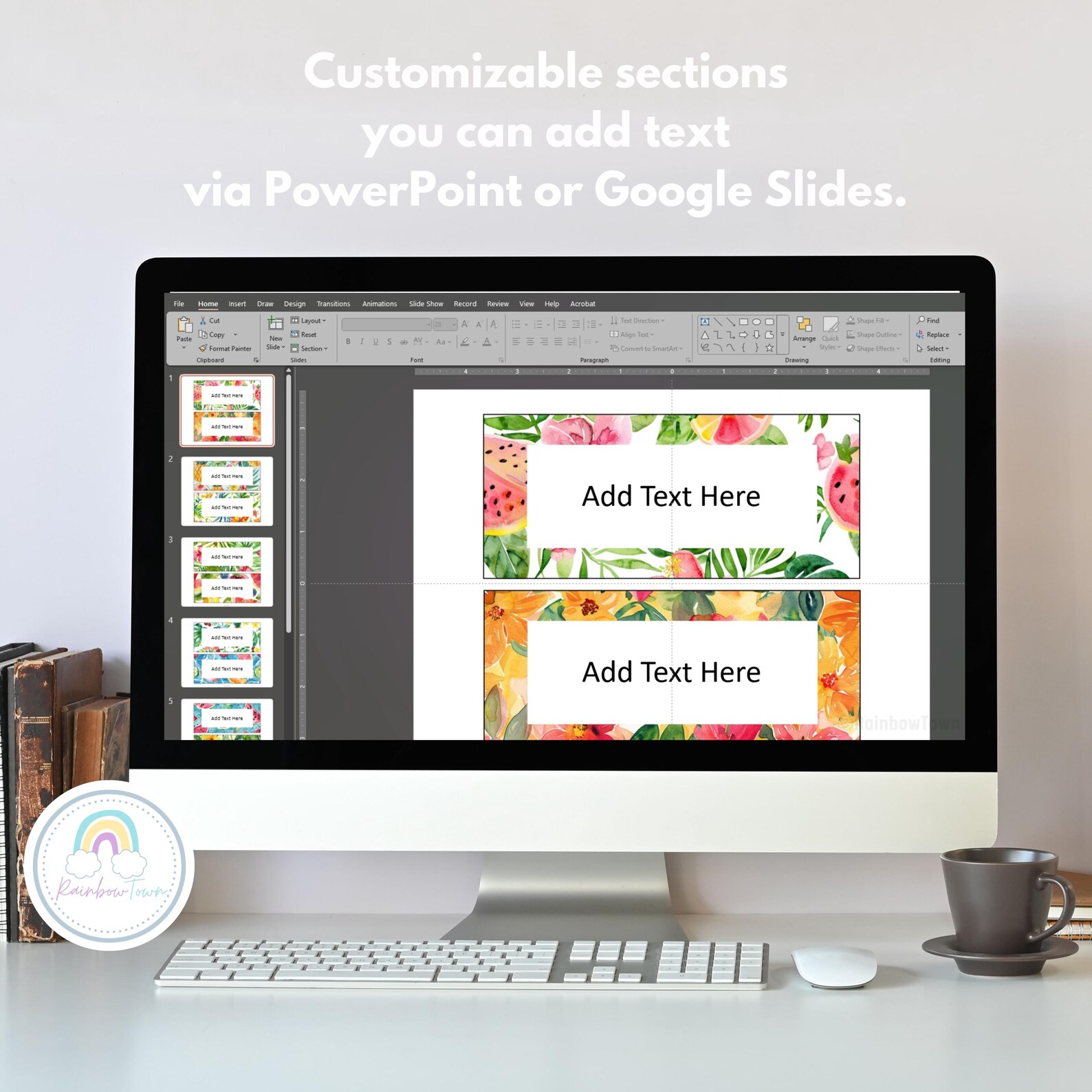 Watercolor Tropical Name Tags: Editable Summer Desk Plates (digital ...