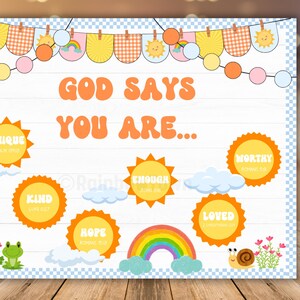 Summer Bulletin Board Christian Sun Classroom Decor Printable ...