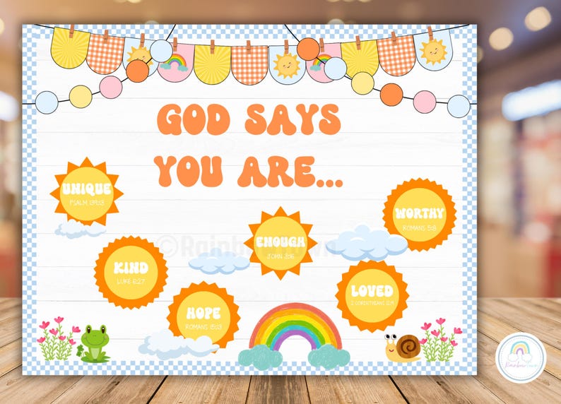 Summer Bulletin Board Christian Sun Classroom Decor Printable ...