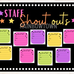 Shout Outs Bulletin Board Kit Staff Appreciation Shout Out - Etsy