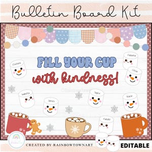 Winter Bulletin Board Kit Hot Cocoa Classroom Decorations Printable ...